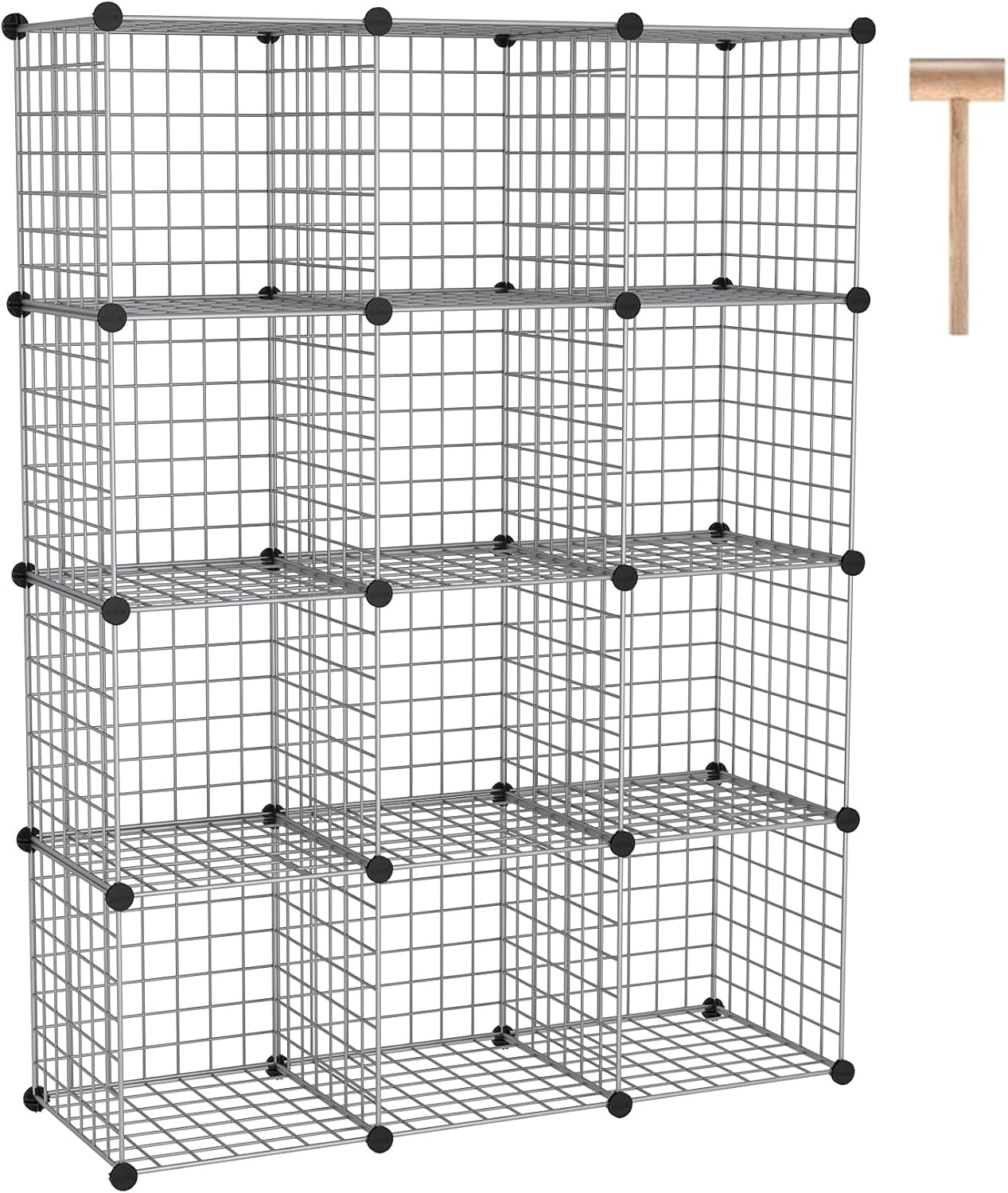 Wire Cube Storage, 12 - Cube Organizer with Metal C Grids, Modular ...