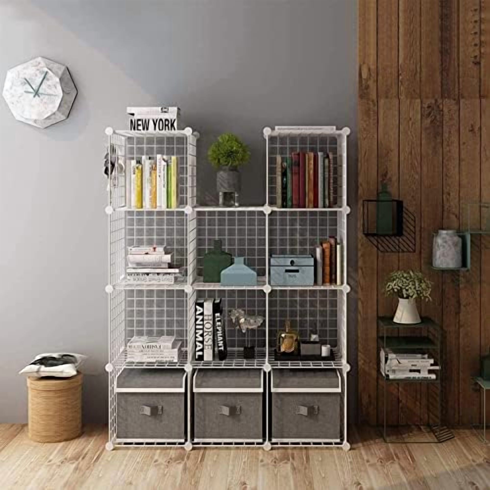Wire Cube Storage, 12-Cube Storage Organizer Metal, C Grids Storage ...