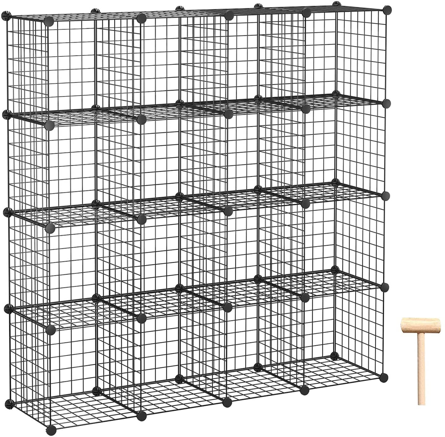 Wire Cube Storage, 16 Cubes Organizer Metal Grids Storage, Storage Bins ...
