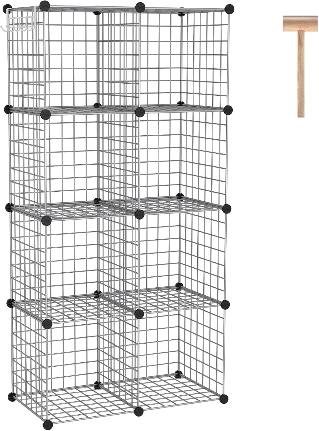 Wire Cube Storage, 8 - Cube Organizer Metal C Grids, Modular Shelves ...