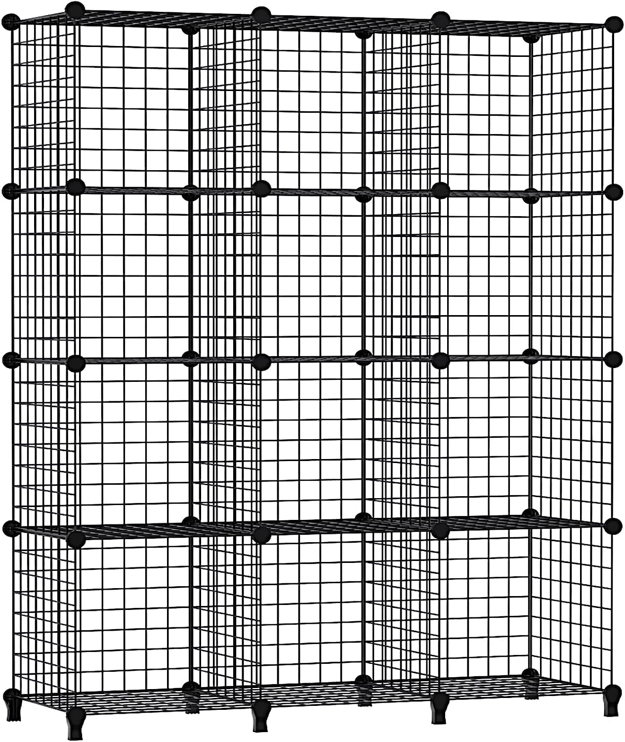 Wire Cube Storage, Metal Grids Shelves Bookshelf, Stackable Modular ...