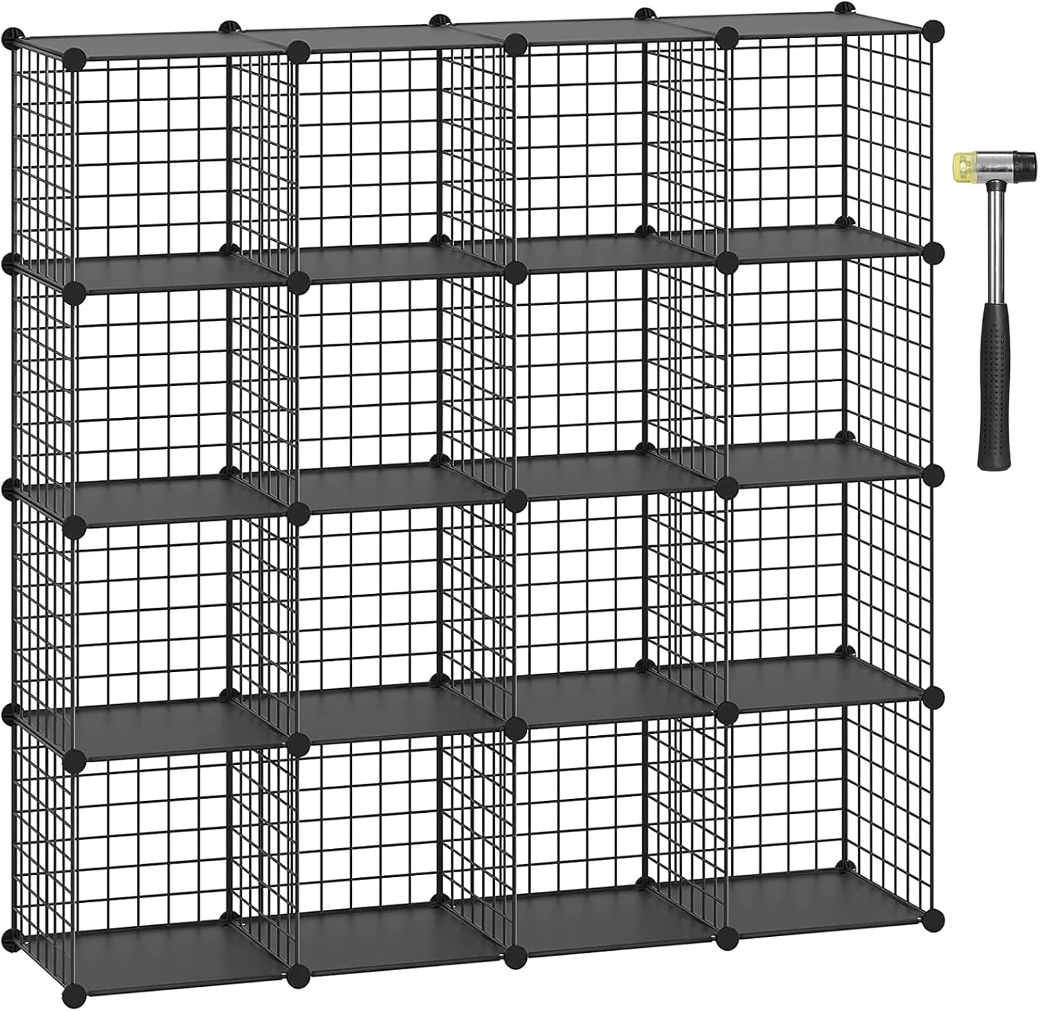 Wire Cube Storage Organizer, 12-Cube Metal Grids Storage Shelf, Closet ...