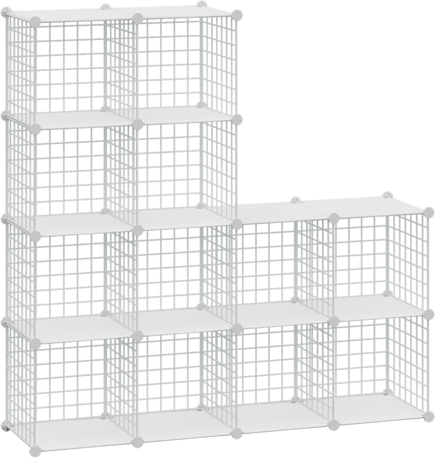Wire Cube Storage Organizer, 12-Cube Metal Grids Storage Shelf, Closet ...