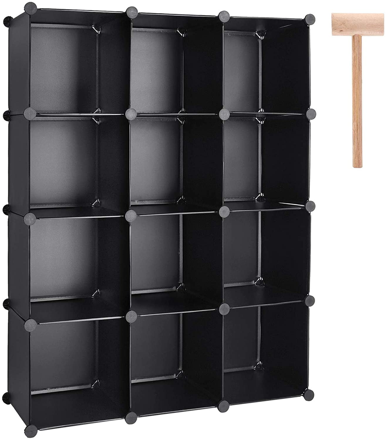 Wire Cube Storage Organizer, 12-Cube Metal Storage Shelves Bookshelf ...