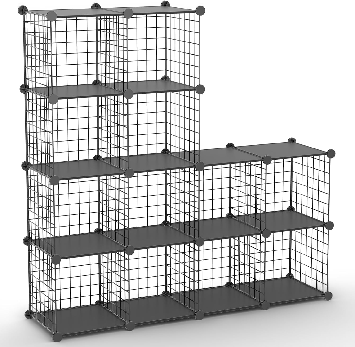 Wire Cube Storage Organizer, 12-Cube Metal Storage Shelves Bookshelf ...