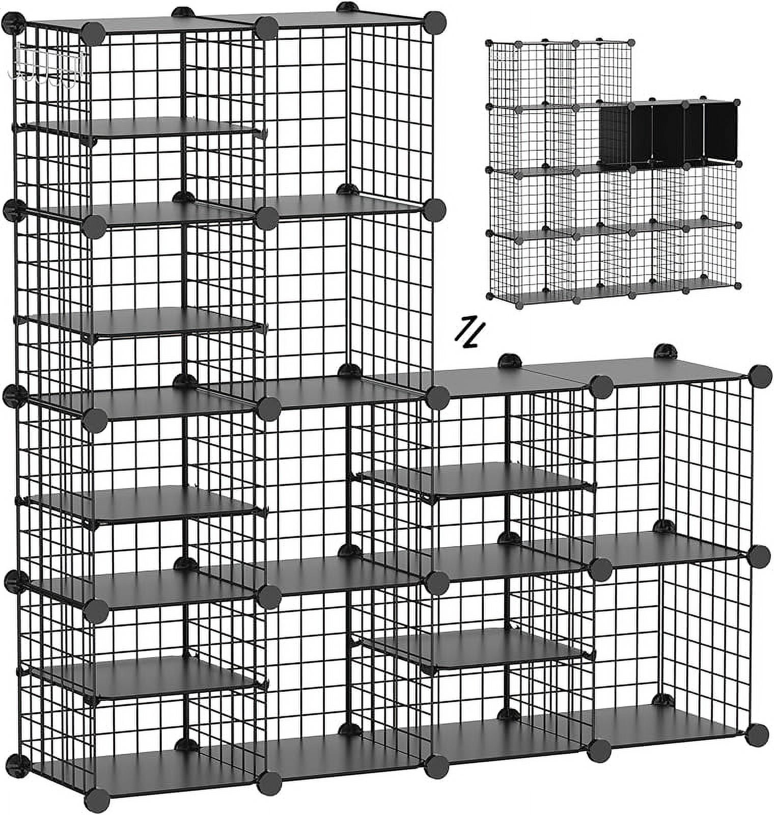Wire Cube Storage Organizer, 12 Cubes Converted into 14 Cubes, Sturdy ...