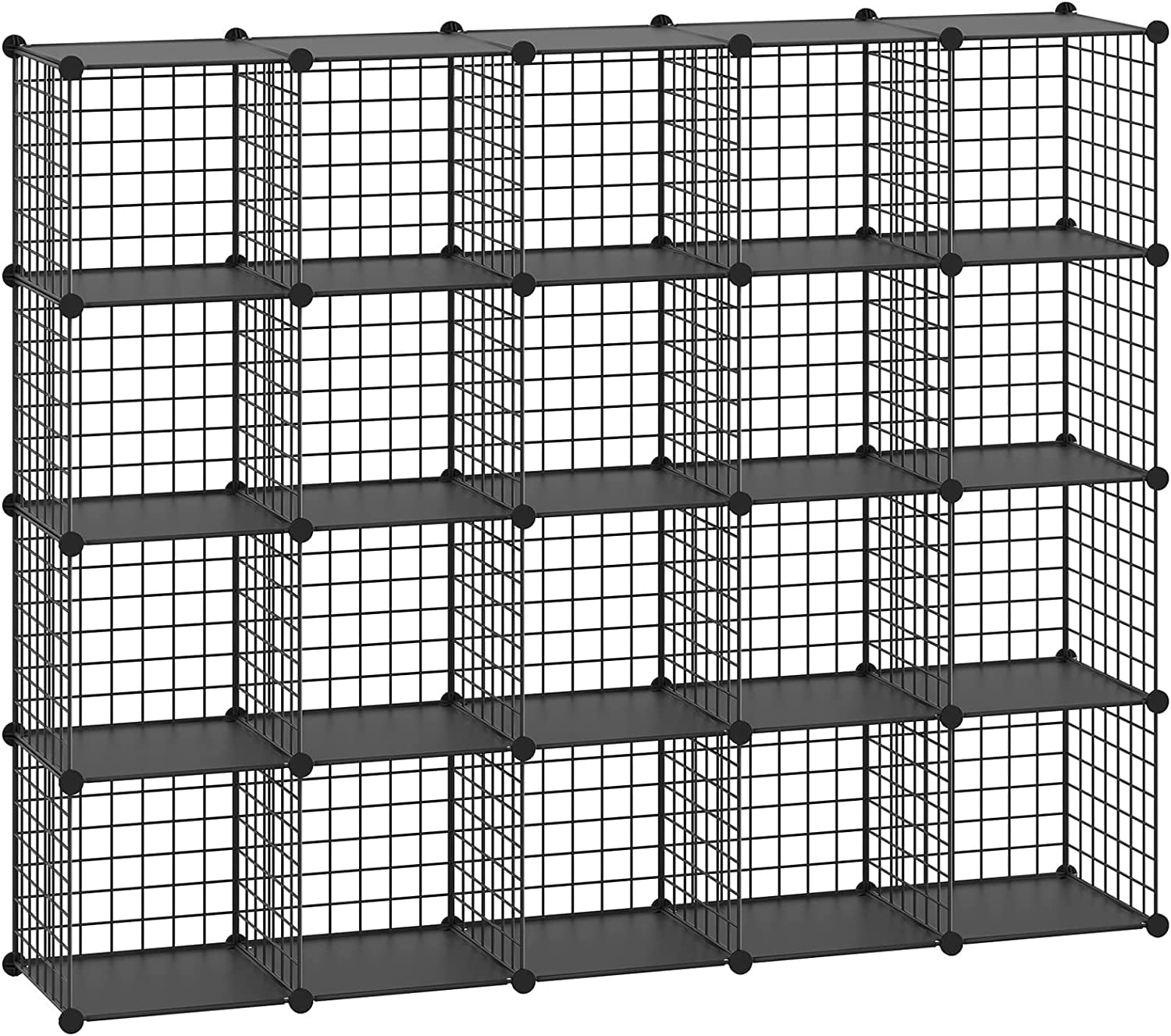 Wire Cube Storage Organizer, 20-Cube Metal Grids Storage Shelf, Closet ...
