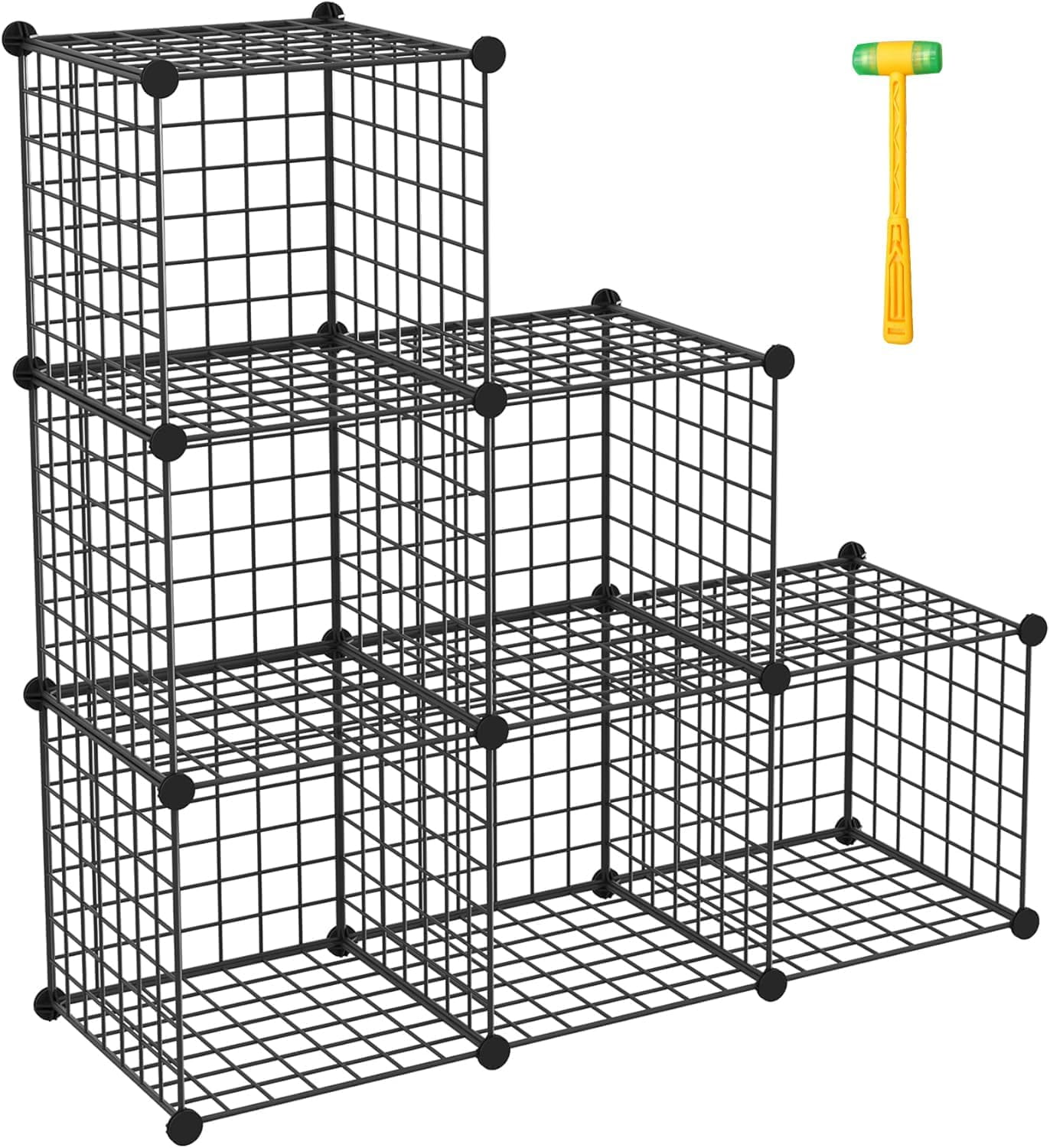 Wire Cube Storage Organizer, 6-Cube Metal Storage Shelves Bookshelf ...