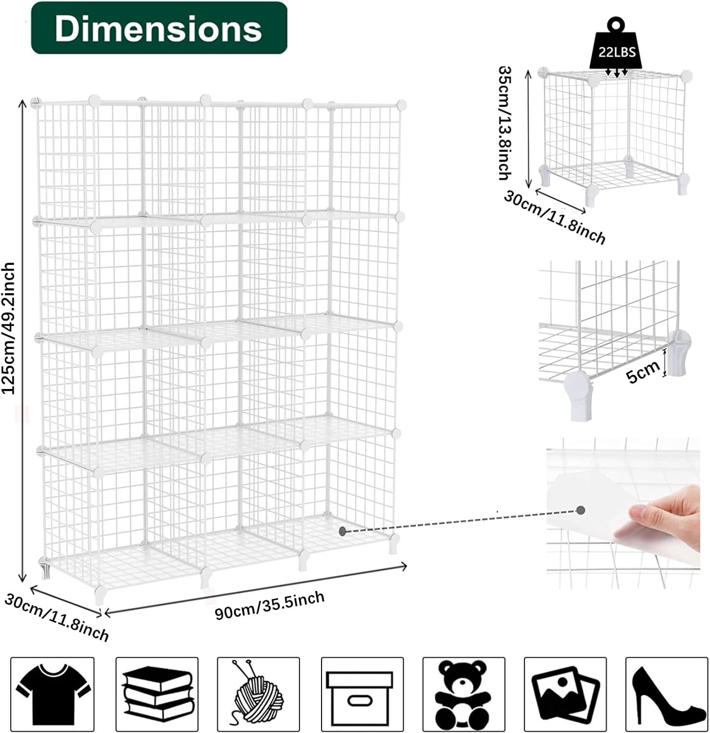 Wire Cube Storage Organizer Closet Organizers and Storage Metal 6 Cube ...