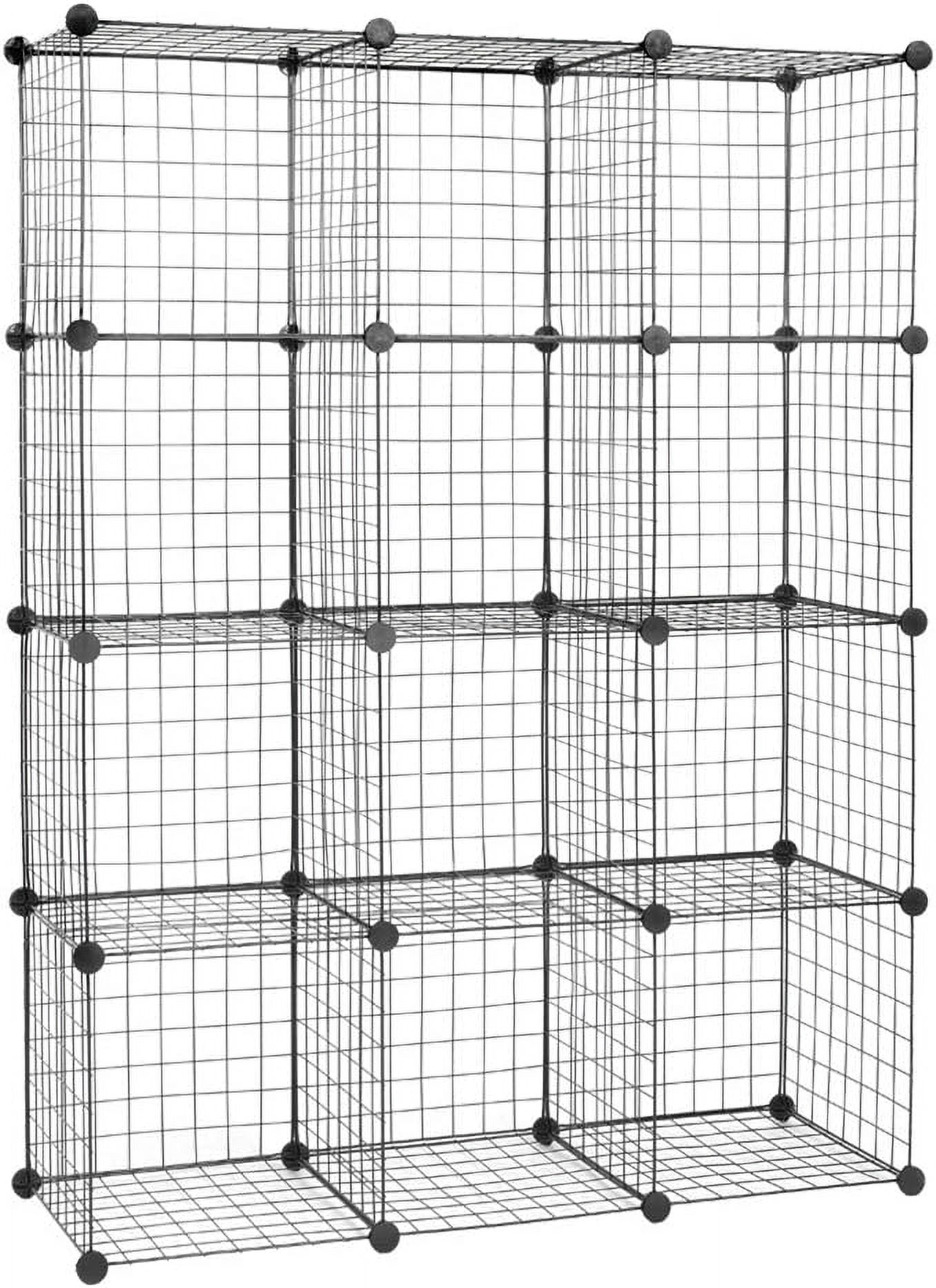 Wire Cube Storage Organizer,Metal Grids Bookshelf,Modular Shelving ...