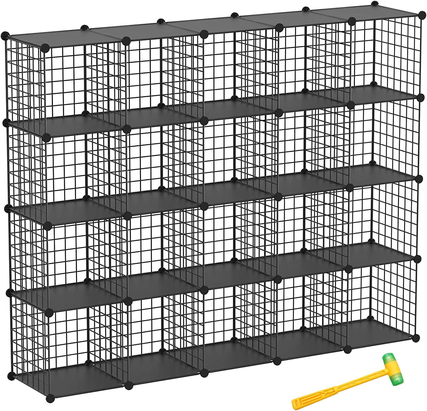 Wire Cube Storage Organizer, Metal Storage Shelves Bookshelf, Stackable ...