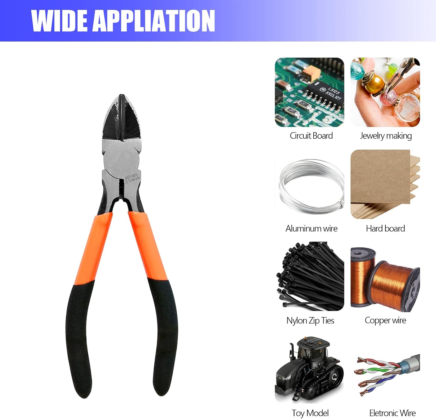 Wire Cutters 5 Pack, 5 inch, Precision Flush Cutters Ultra Sharp Wire ...