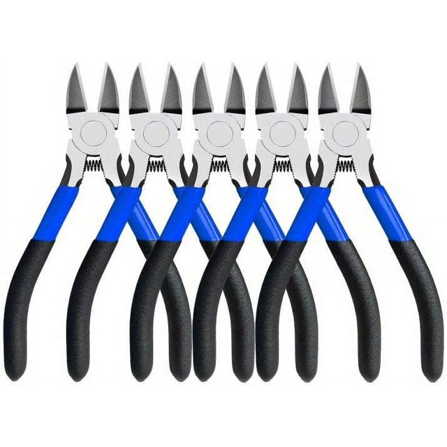 Wire Cutters 5 Pack, 6.5 inch, Precision Flush Cutters Ultra Sharp Wire ...