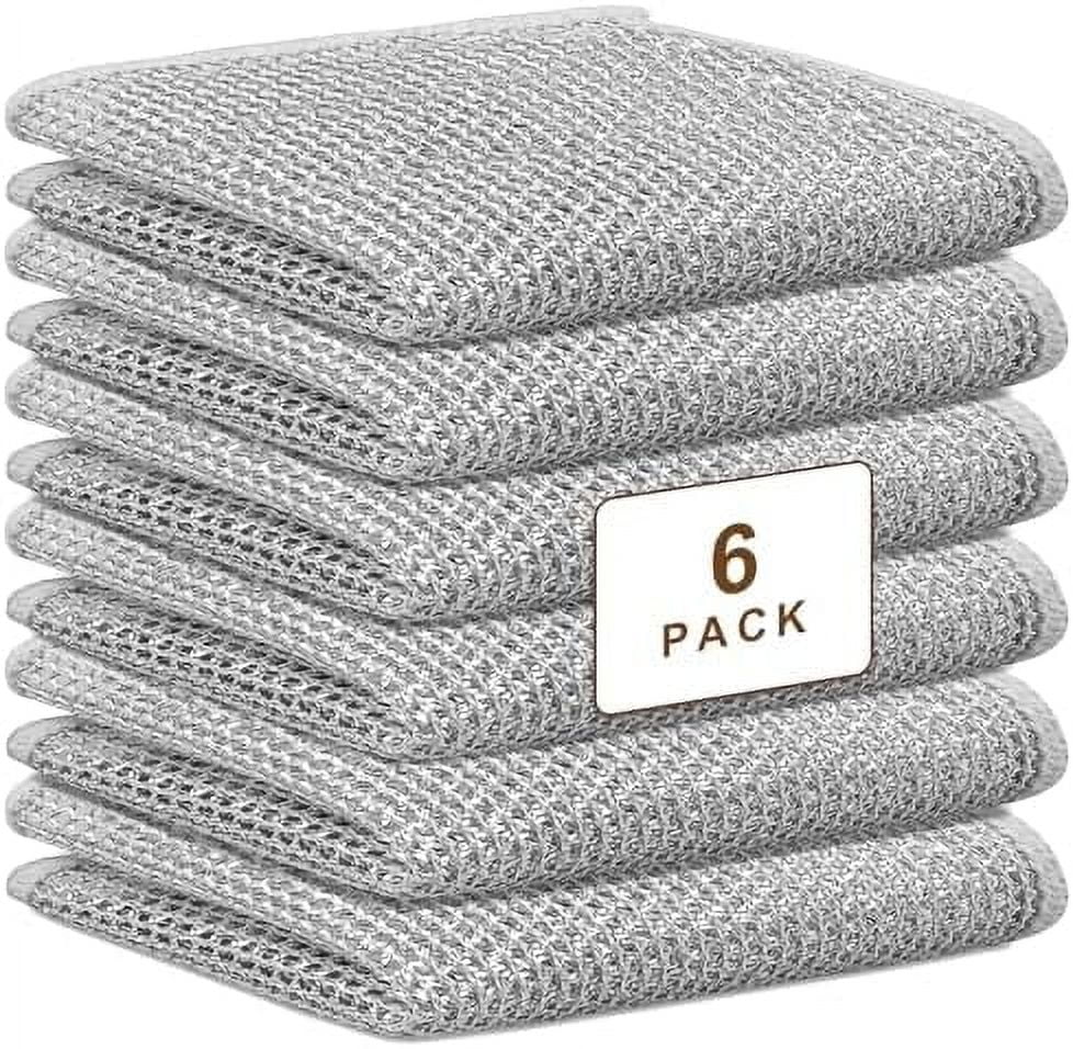 Wire Dishwashing Rag, 6 Pcs Non Scratch Wire Dishcloth Scrubbing Wire ...