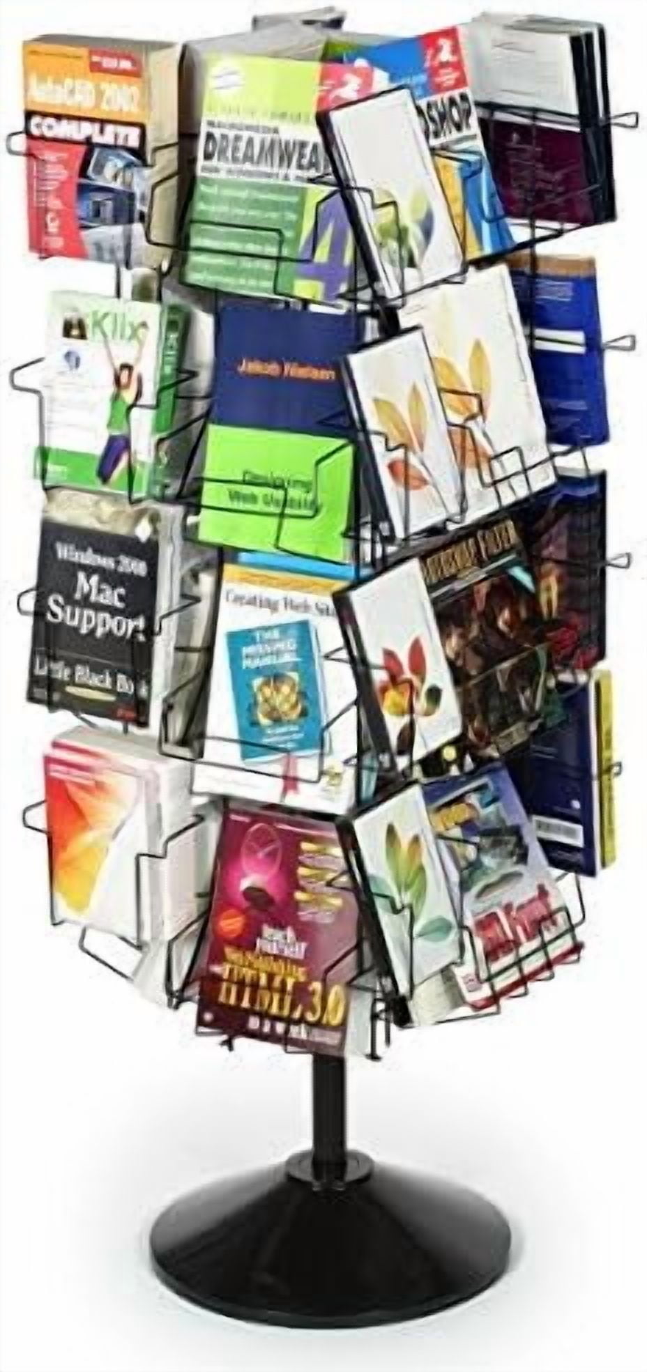 Wire Display Rack for Books, Floor-Standing Fixture with Adjustable ...