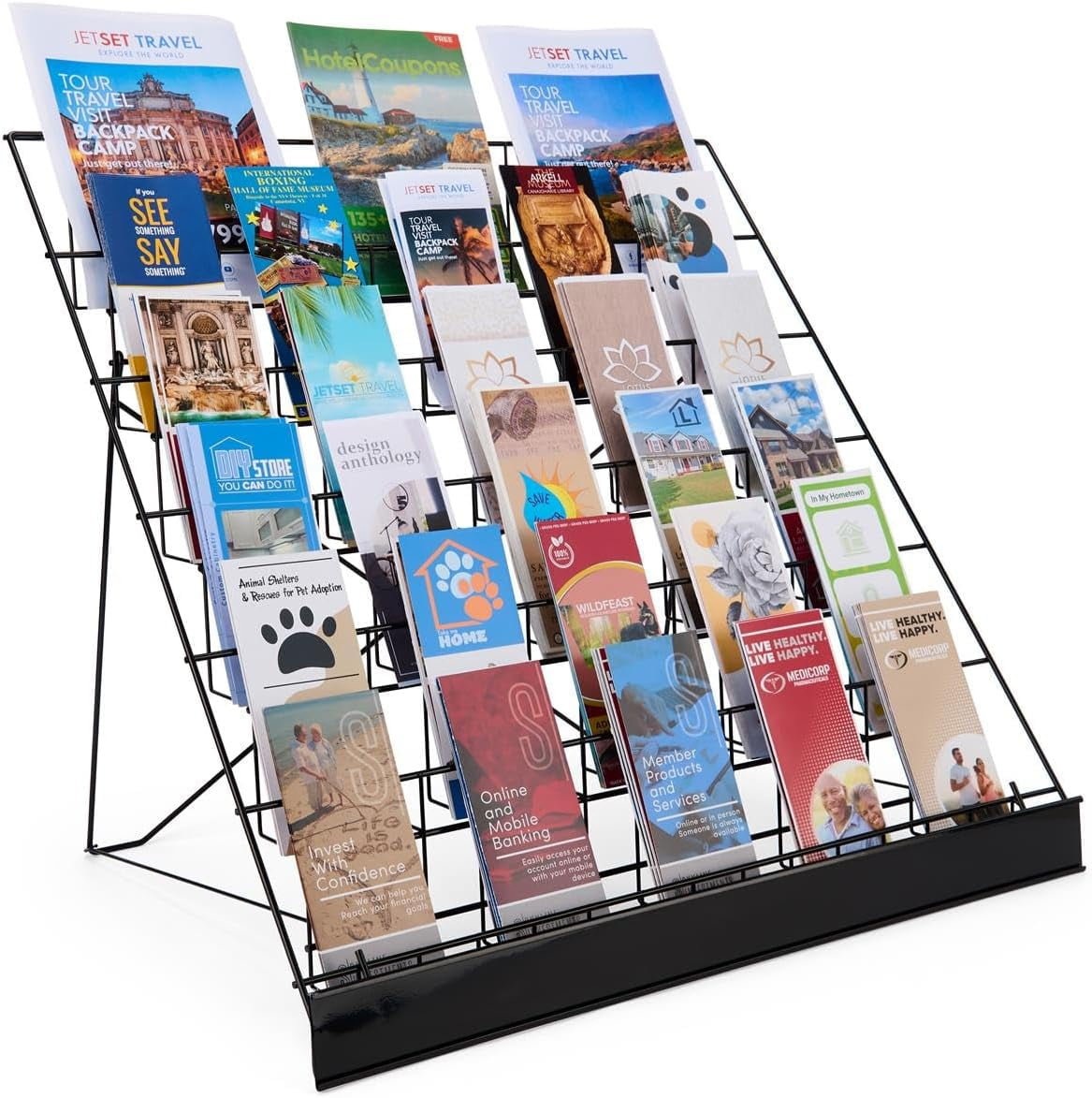 Wire Display Rack for Countertop Use, 6 Open Tiers Accommodate ...