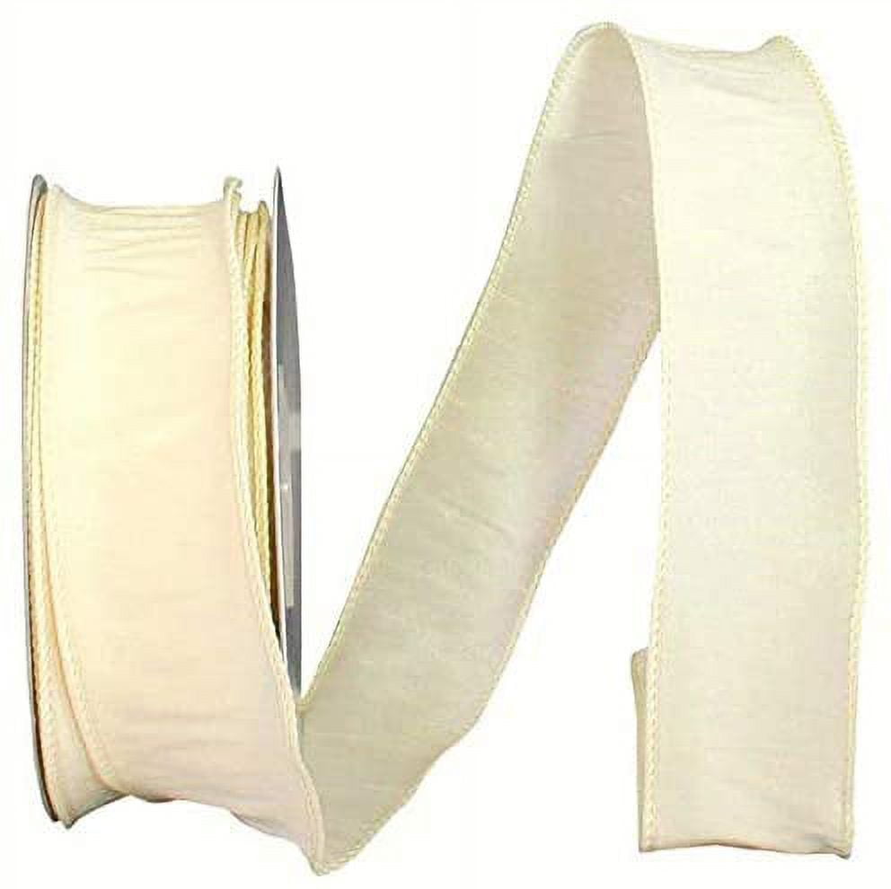 Wire Edged Dupioni Supreme Ivory Ribbon 1 1/2" 10 Yards … - Walmart.com