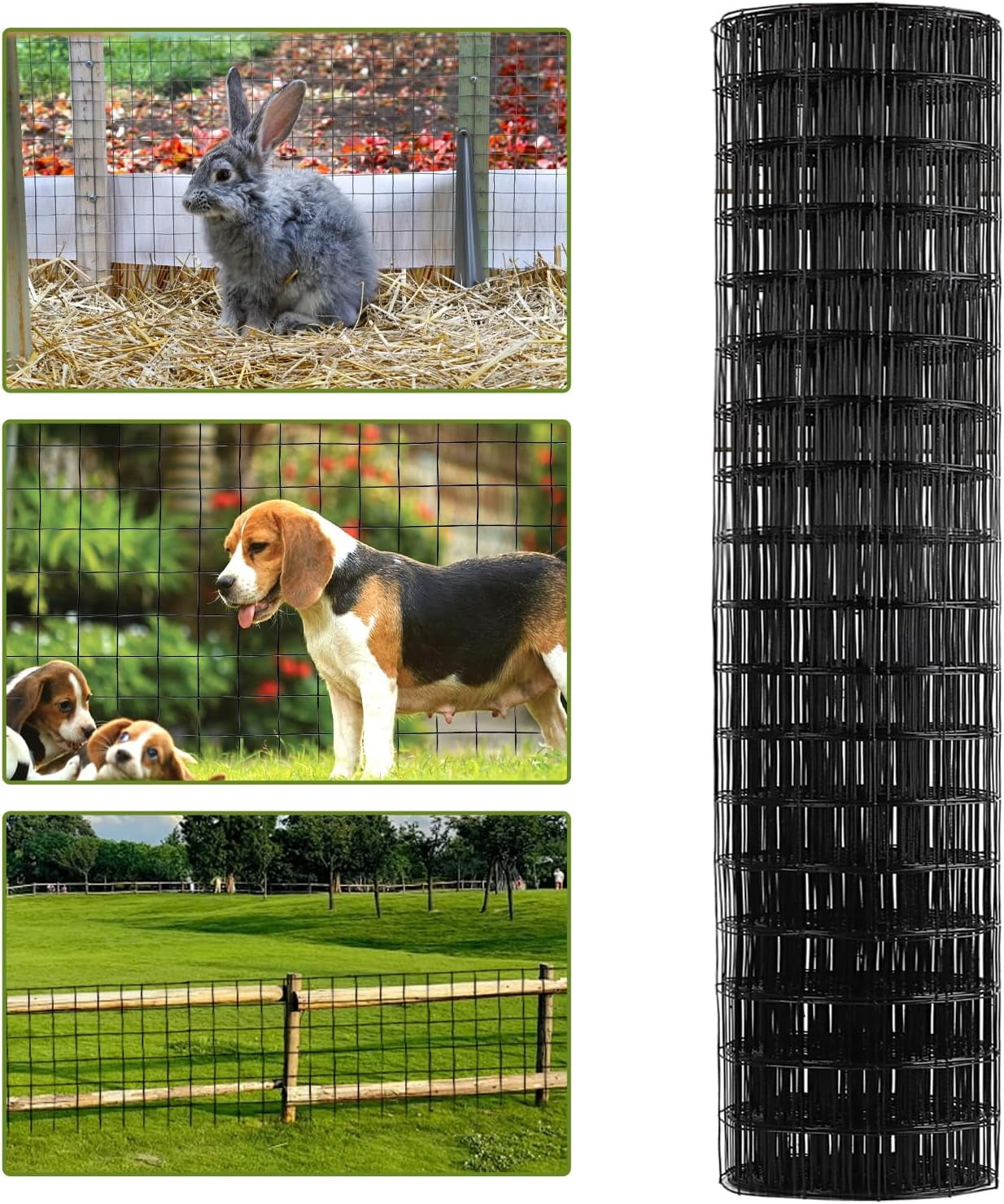 Wire Fence, 36 in x 50 ft PVC Coated Welded Wire Fence, 16GA Garden ...