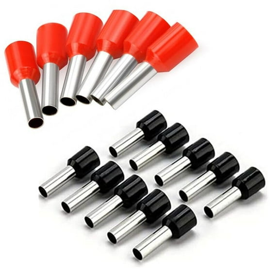 Wire Ferrule Connector Kit, 40 Black and 40 Red Terminal Crimps, Silver ...