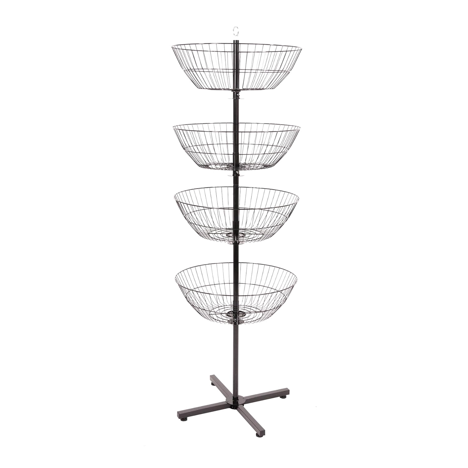 Wire Floor Spinner Rack and Dump Bin (63”H x 22”D) - Each Basket is 8”D ...