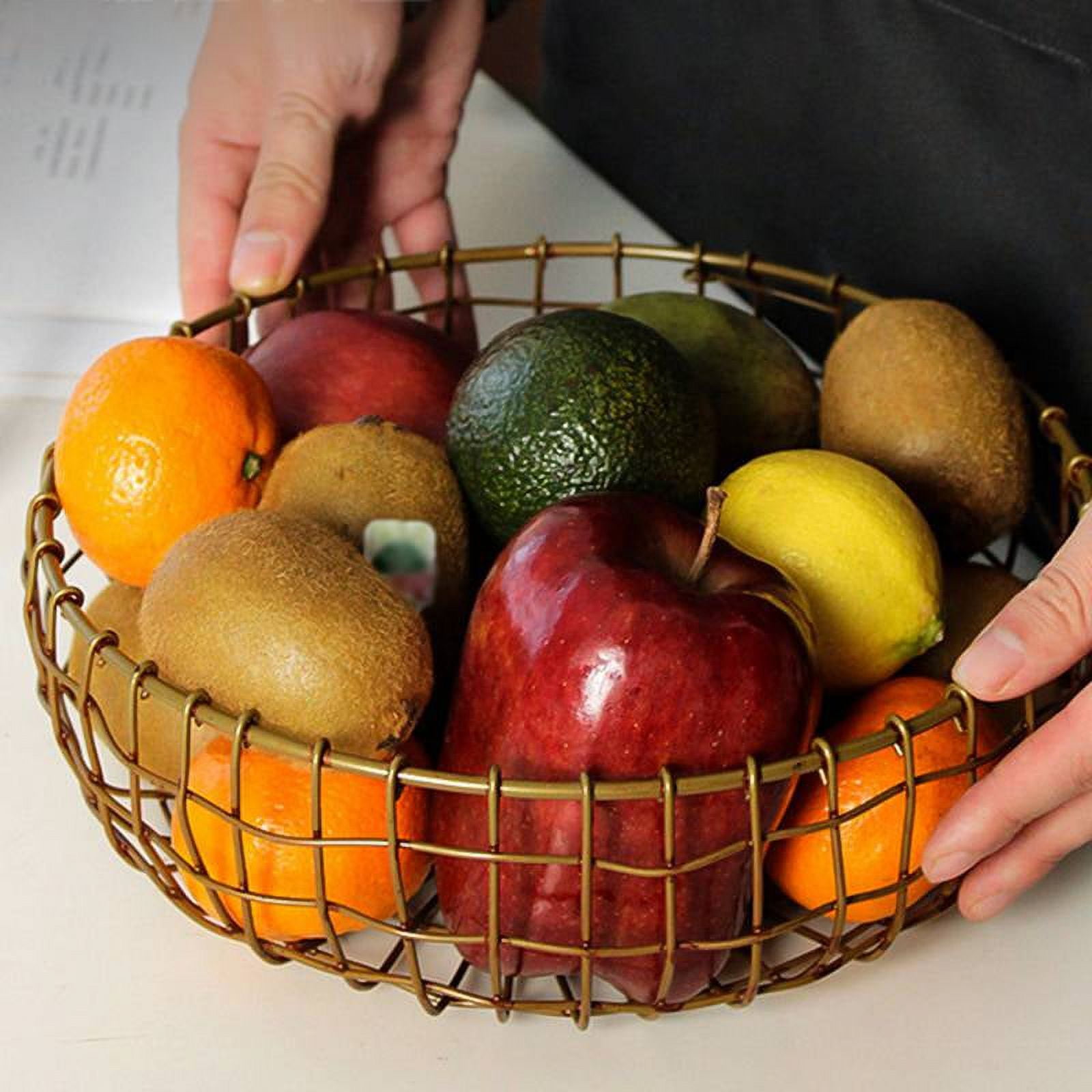 Wire Fruit Baskets, Retro Metal Farmhouse Fruit Bowl for Kitchen ...