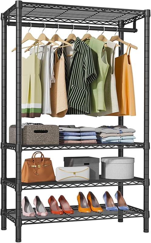 Wire Garment Rack 3 Tier Heavy Duty Clothes Rack for Hanging Clothes ...