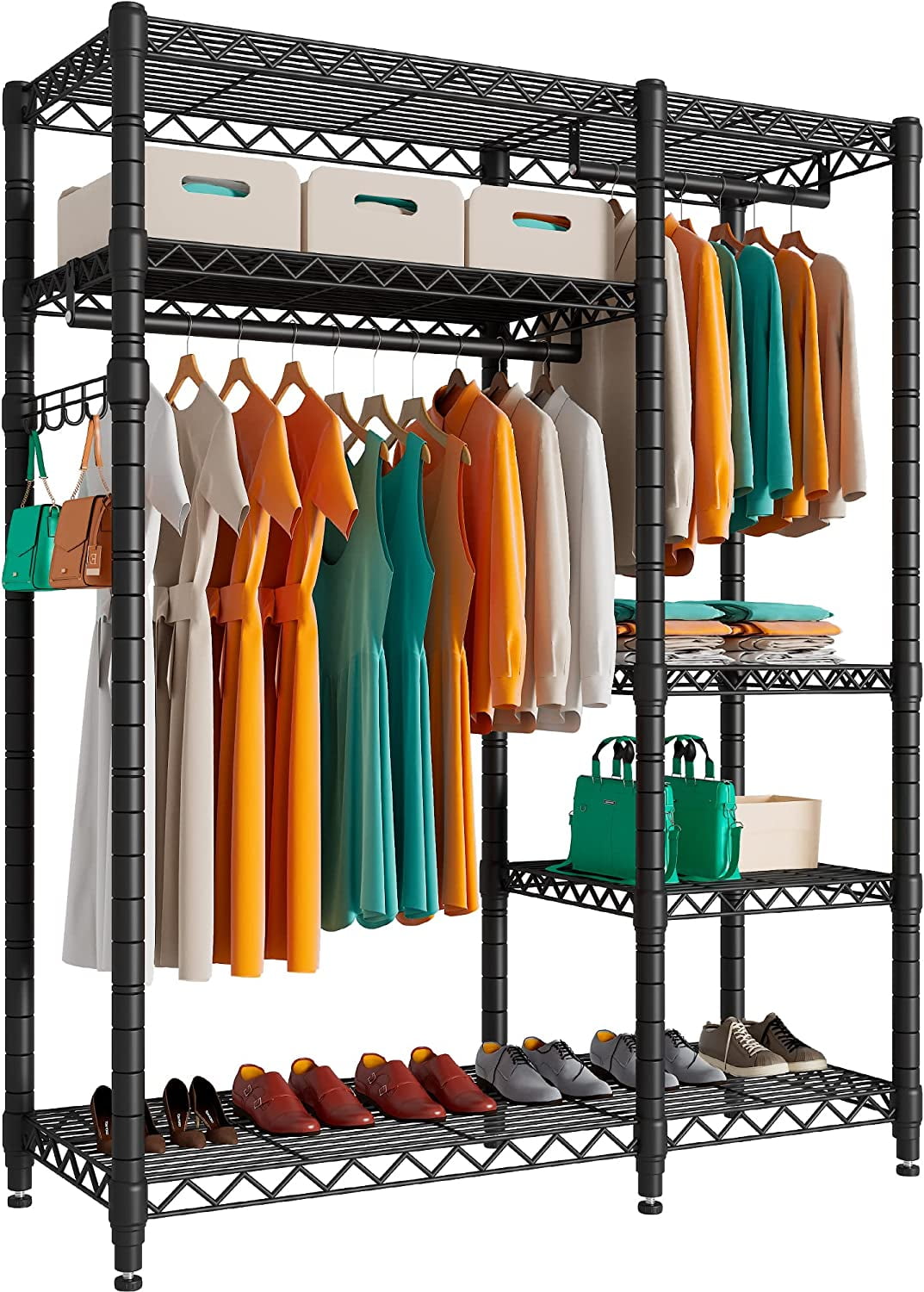 Wire Garment Rack, 5 Tiers Heavy Duty Clothes Rack for Hanging Clothes ...