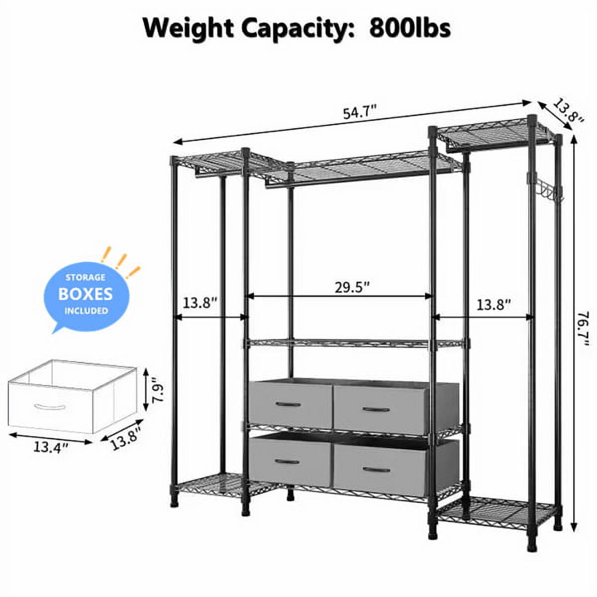 Wire Garment Rack Heavy Duty Clothes Rack，Closet Organizer Metal ...