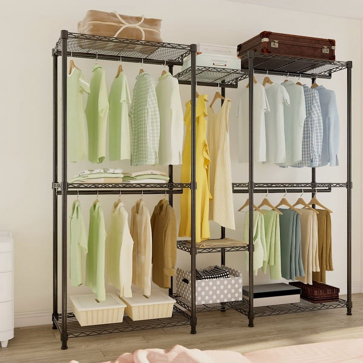 Wire Garment Rack Heavy Duty Clothes Rack，Closet Organizer Metal ...
