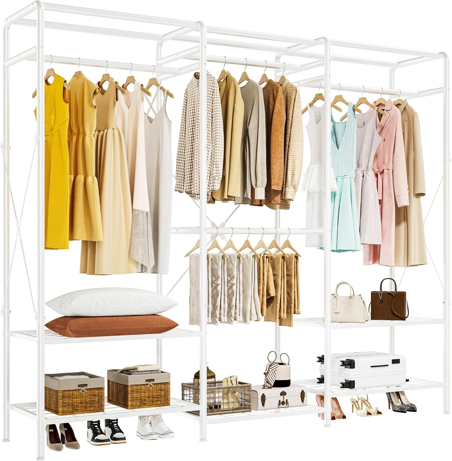 Wire Garment Rack, Max Load 900 LBS Heavy Duty Clothes Rack for Hanging ...