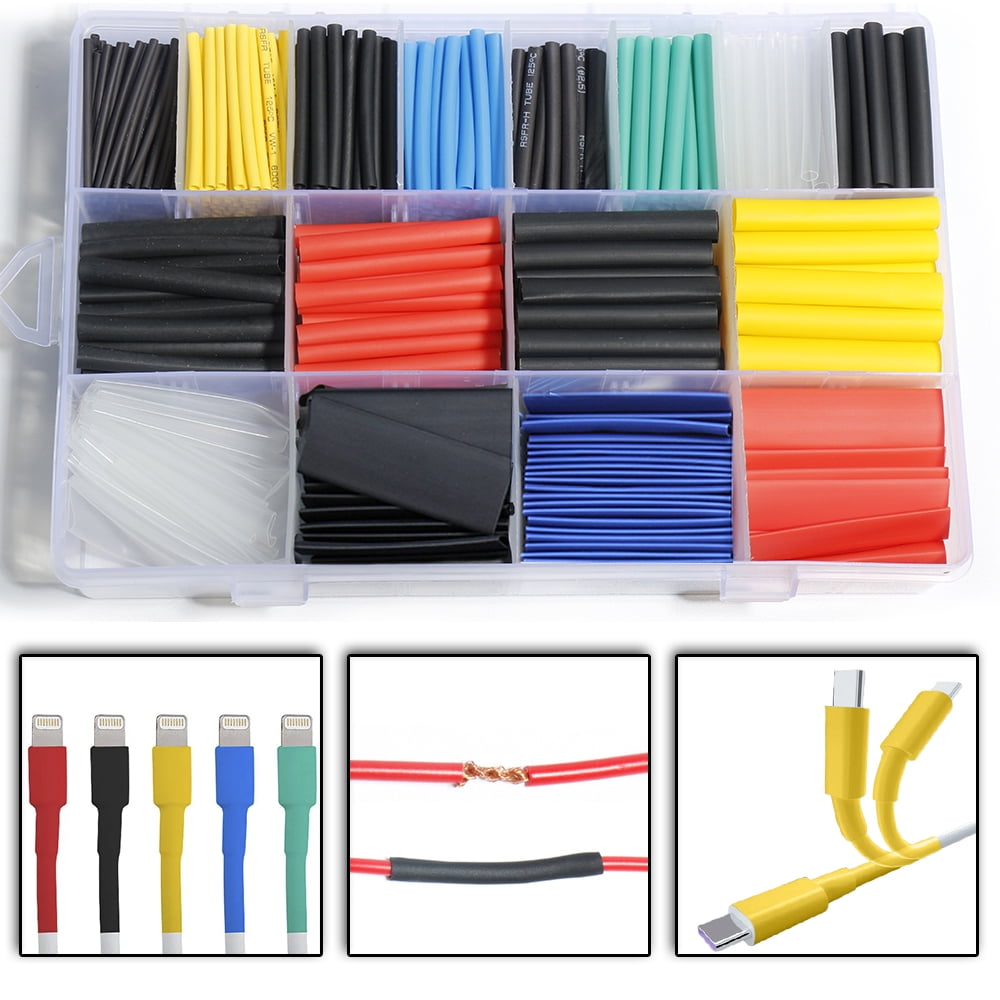 Wire Heat Shrink Tubing, 580 pcs 6 Colors 11 Sizes 2:1 Ratio, Assorted ...
