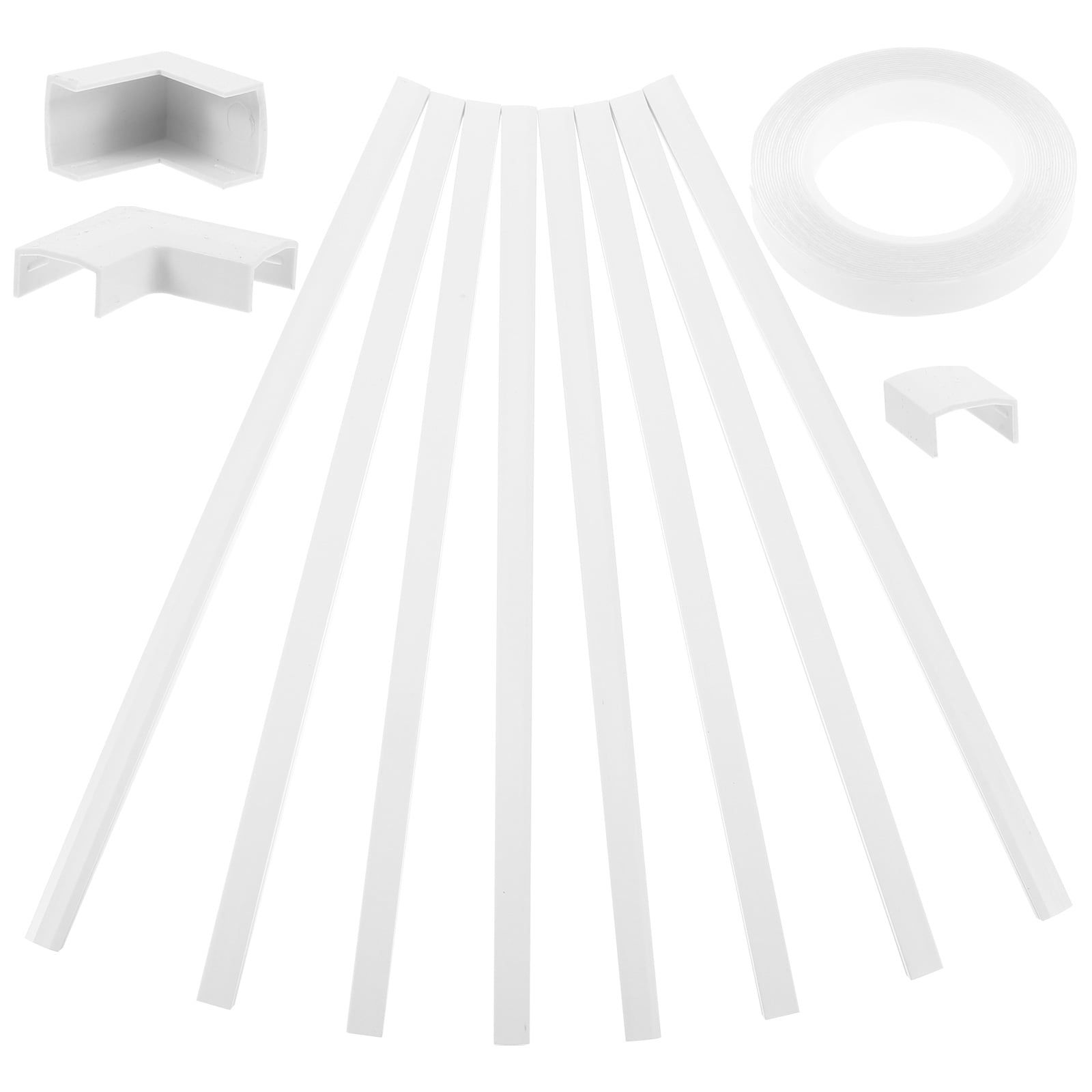 Amosfun White Plastic Cable Hider Wall Strips for TV Mount Cable ...