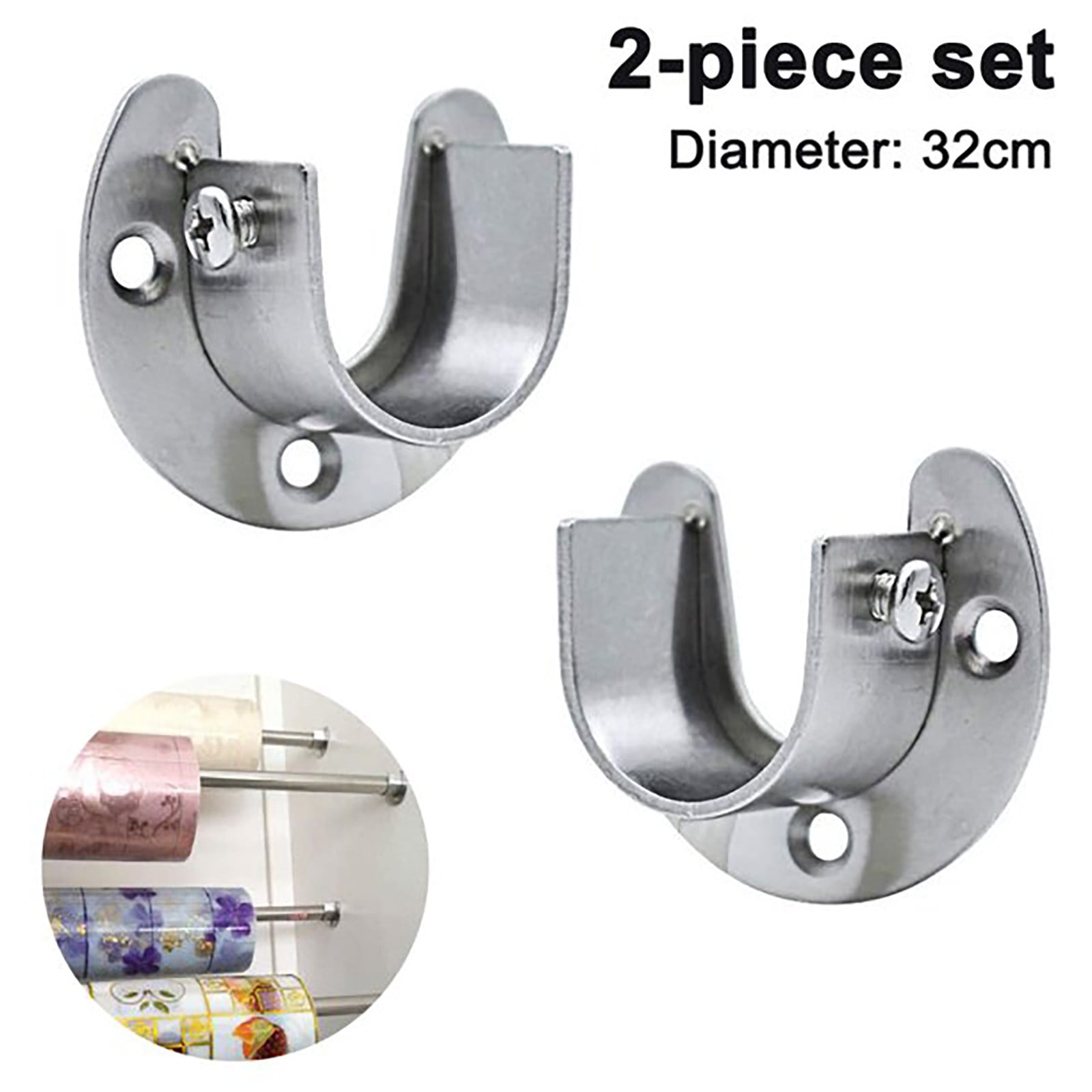 Wire Hooks Heavy Duty 2PCS Heavy Duty Closet Rod End Supports U Shaped ...