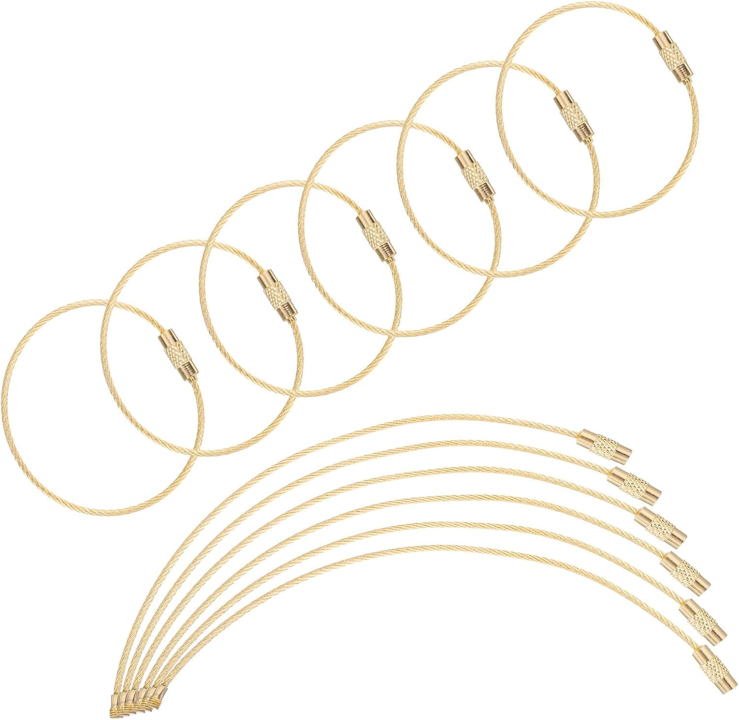 Wire Keychain Cable, Coated Stainless Steel Luggage Tag Loops Metal ...