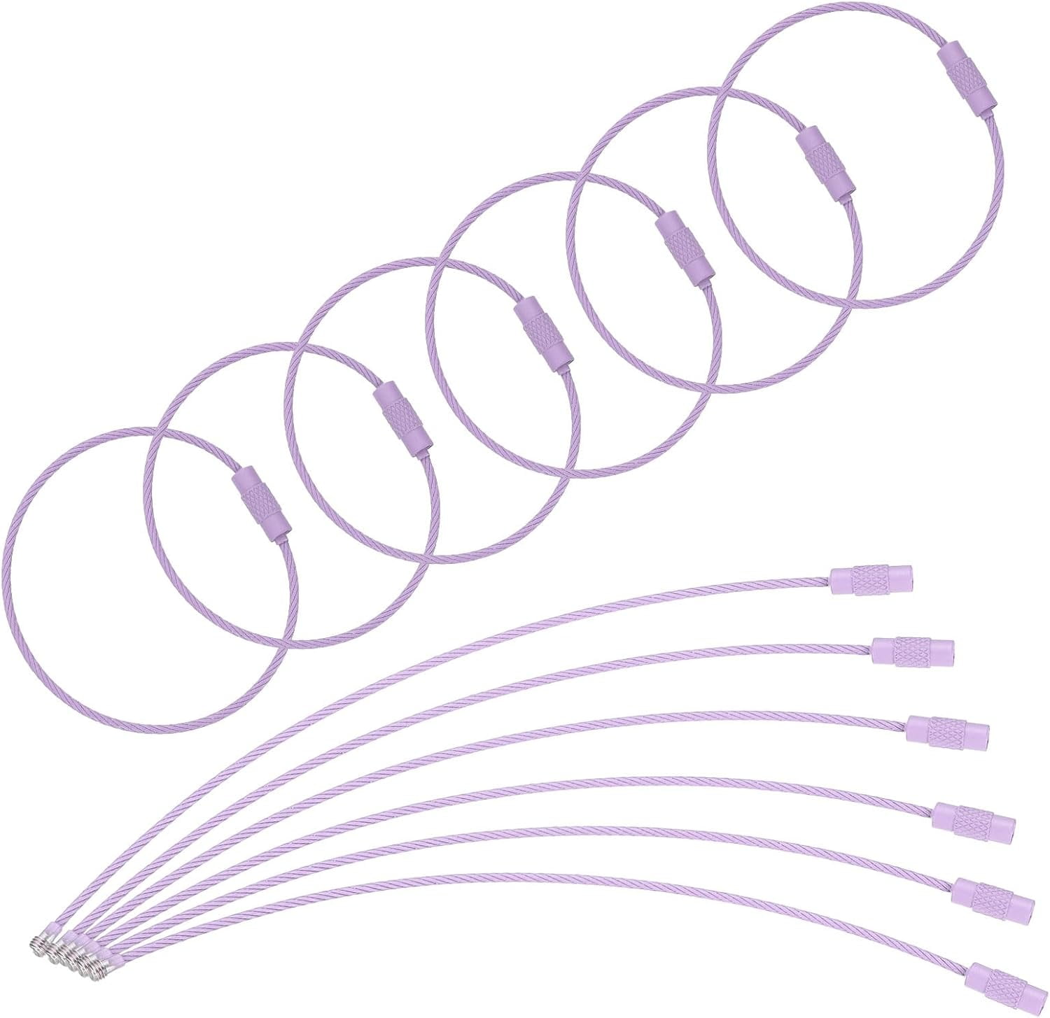 Wire Keychain Cable Coated Stainless Steel Luggage Tag Loops Metal Wire ...