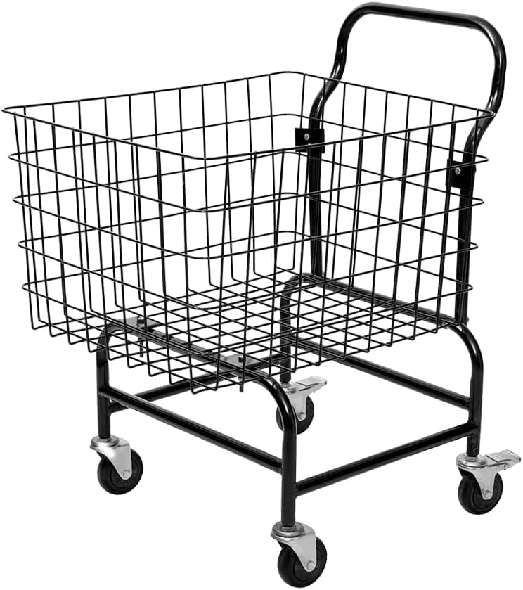 Wire Laundry Cart, Heavy Duty Household & Commercial Laundry Basket ...