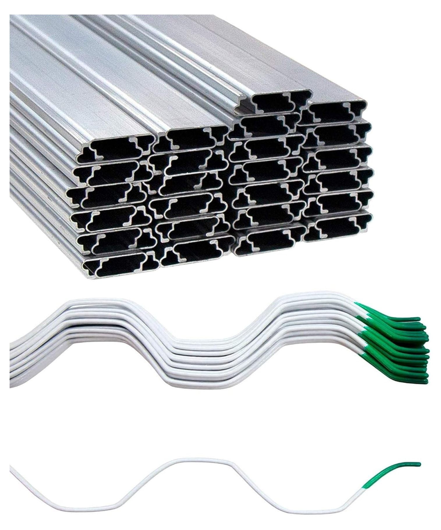 Wire and Lock Channel Kit | 1" x 6.5' Aluminum Greenhouse Channel with 6.5' Steel Greenhouse ...