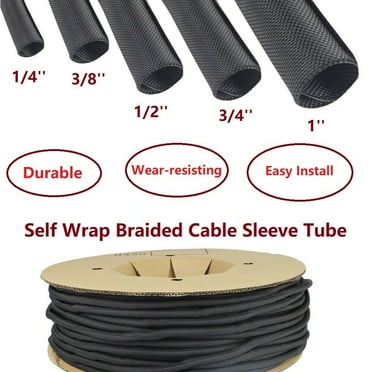 Braided Split Wrap Wire Loom Durable Cable Manage Sleeving Wiring ...