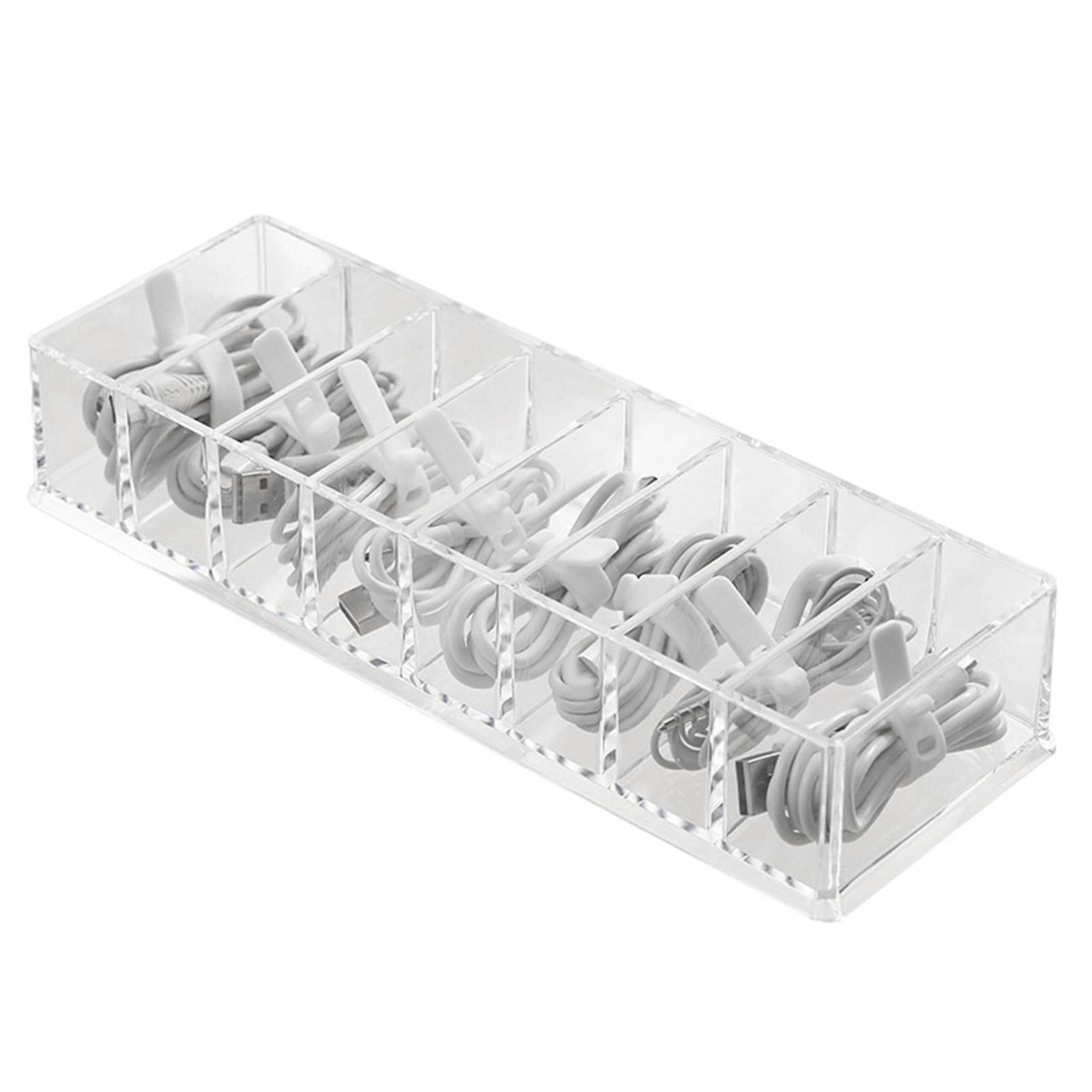 Wire Management Box, 8 Compartment Charger Storage Organizer with Cover ...