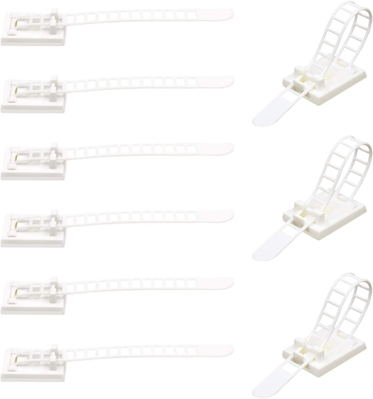 Wire Management Clips with Screw Hole (50 Pack) Adjustable Zip Ties ...