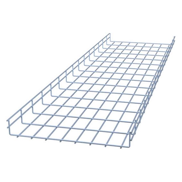 Wire Mesh Cable Tray, Electro Zinc Plated, Silver Steel, 1.97 x 15.75 x ...
