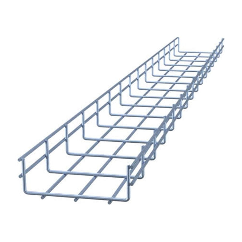 Wire Mesh Cable Tray, Electro Zinc Plated, Silver Steel, 1.97 x 5.91 x ...