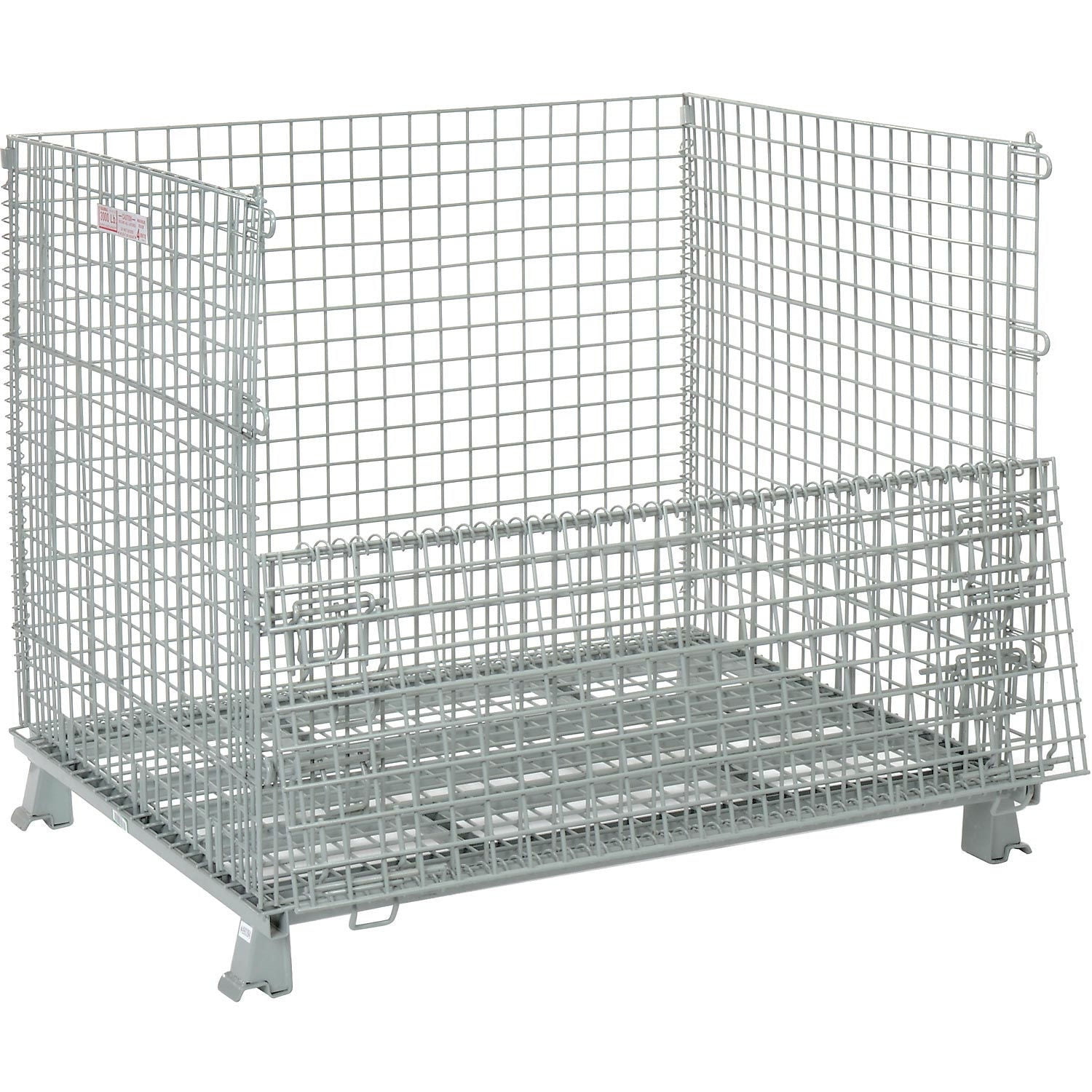 Wire Mesh Folding Container, 3000 Lb. Capacity, 48"L x 40"W x 42-1/2"H ...