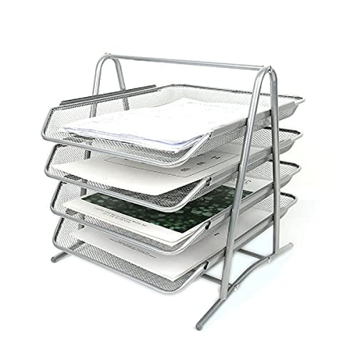 Wire Mesh Letter Tray 4 Tier Filing Trays Holder Office Desktop ...