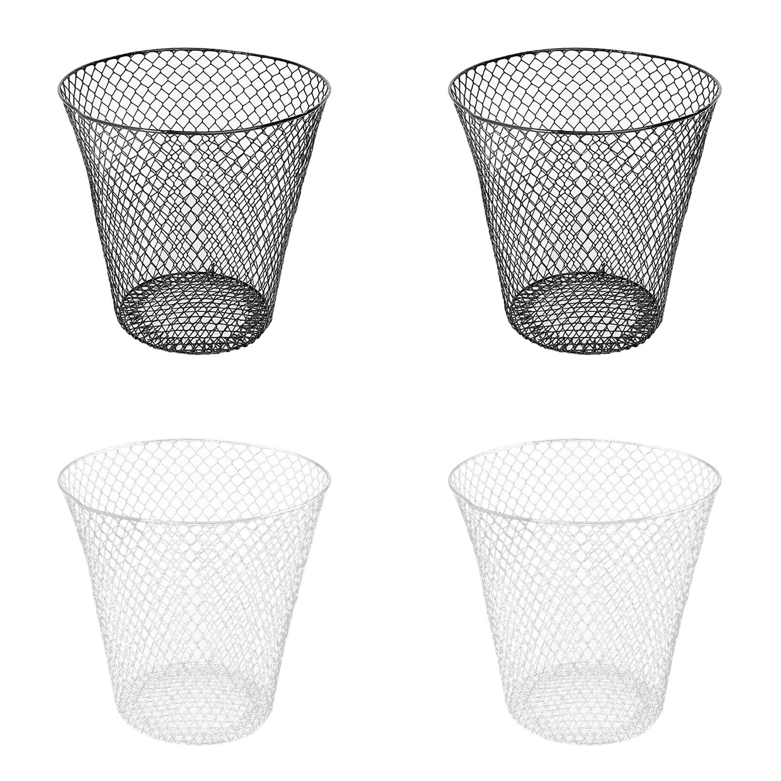 Wire Mesh Round Waste Lightweight Can Open Top Wastebasket Recycling ...