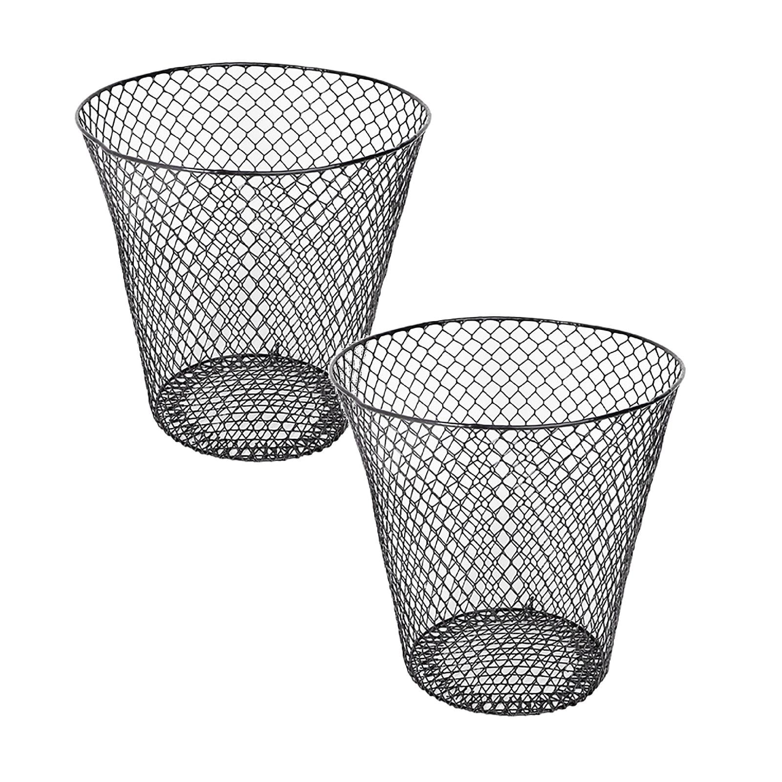 Wire Mesh Round Waste Lightweight Can Open Top Wastebasket Recycling ...