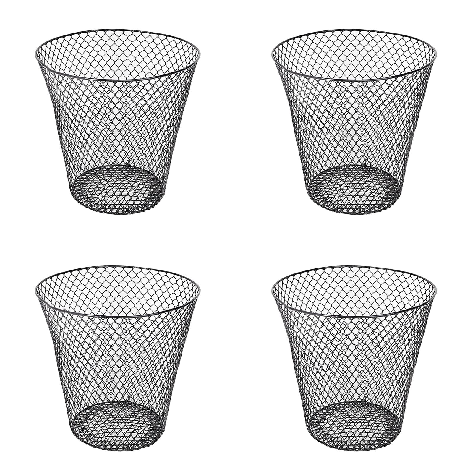 Wire Mesh Round Waste Lightweight Can Open Top Wastebasket Recycling ...
