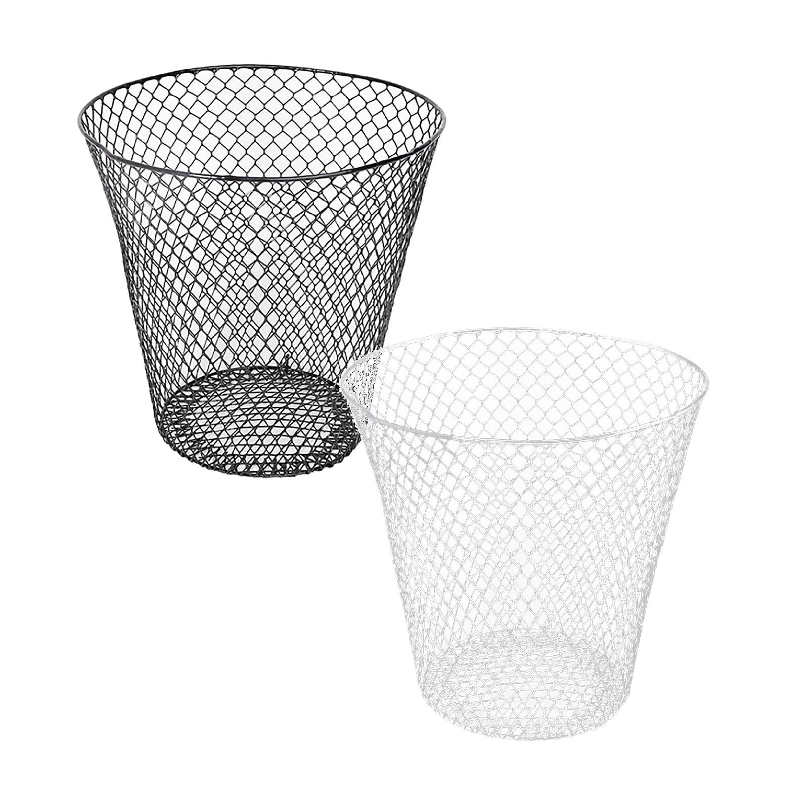 Wire Mesh Round Waste Lightweight Can Open Top Wastebasket Recycling ...