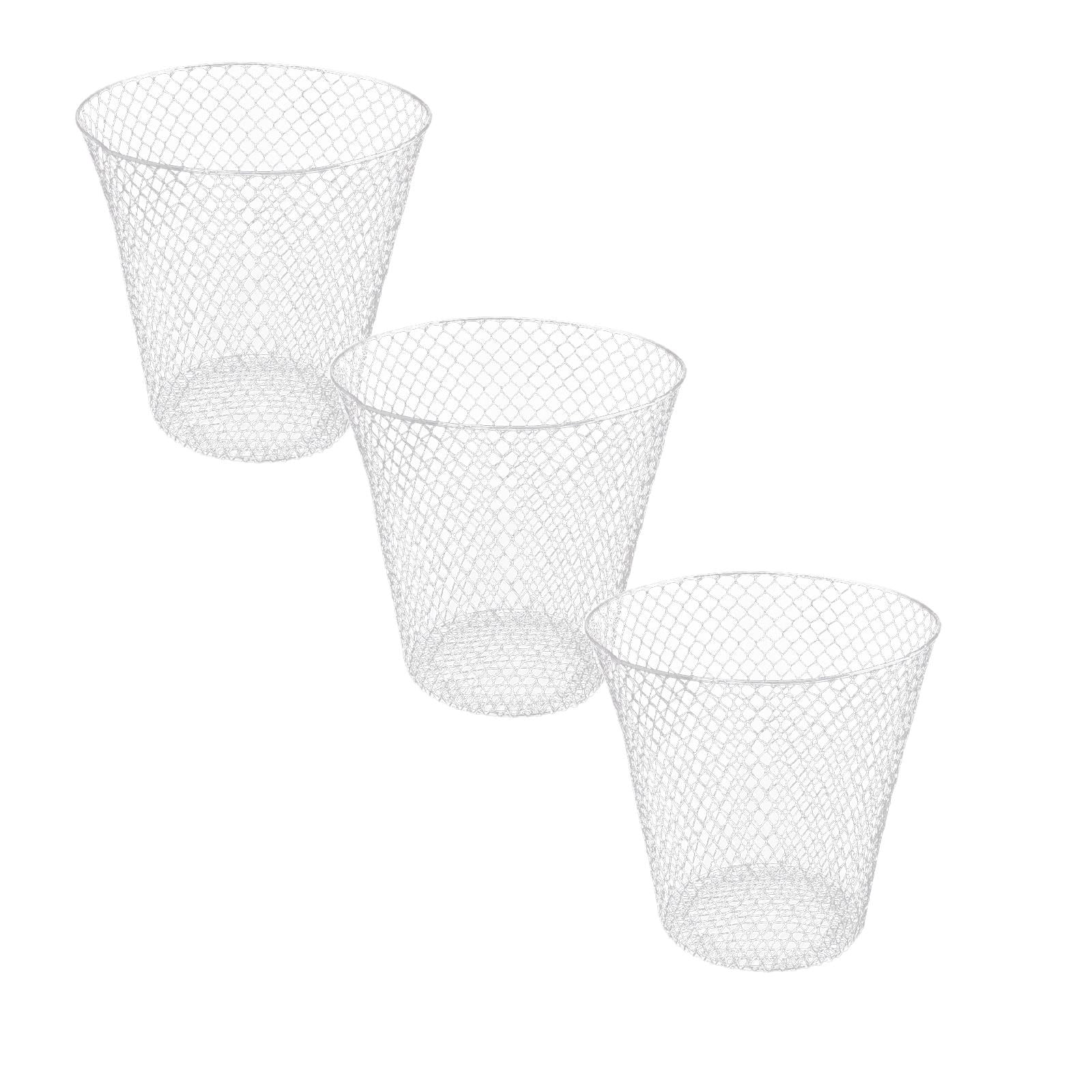 Wire Mesh Round Waste Lightweight Can Open Top Wastebasket Recycling ...