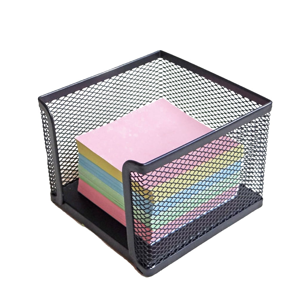 Wire Mesh Self-stick Note Dispenser Notes Holder Desktop Note Dispenser ...